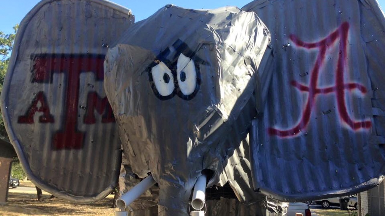 This sheet-metal elephant will bring a new meaning to BTHO Bama | TexAgs